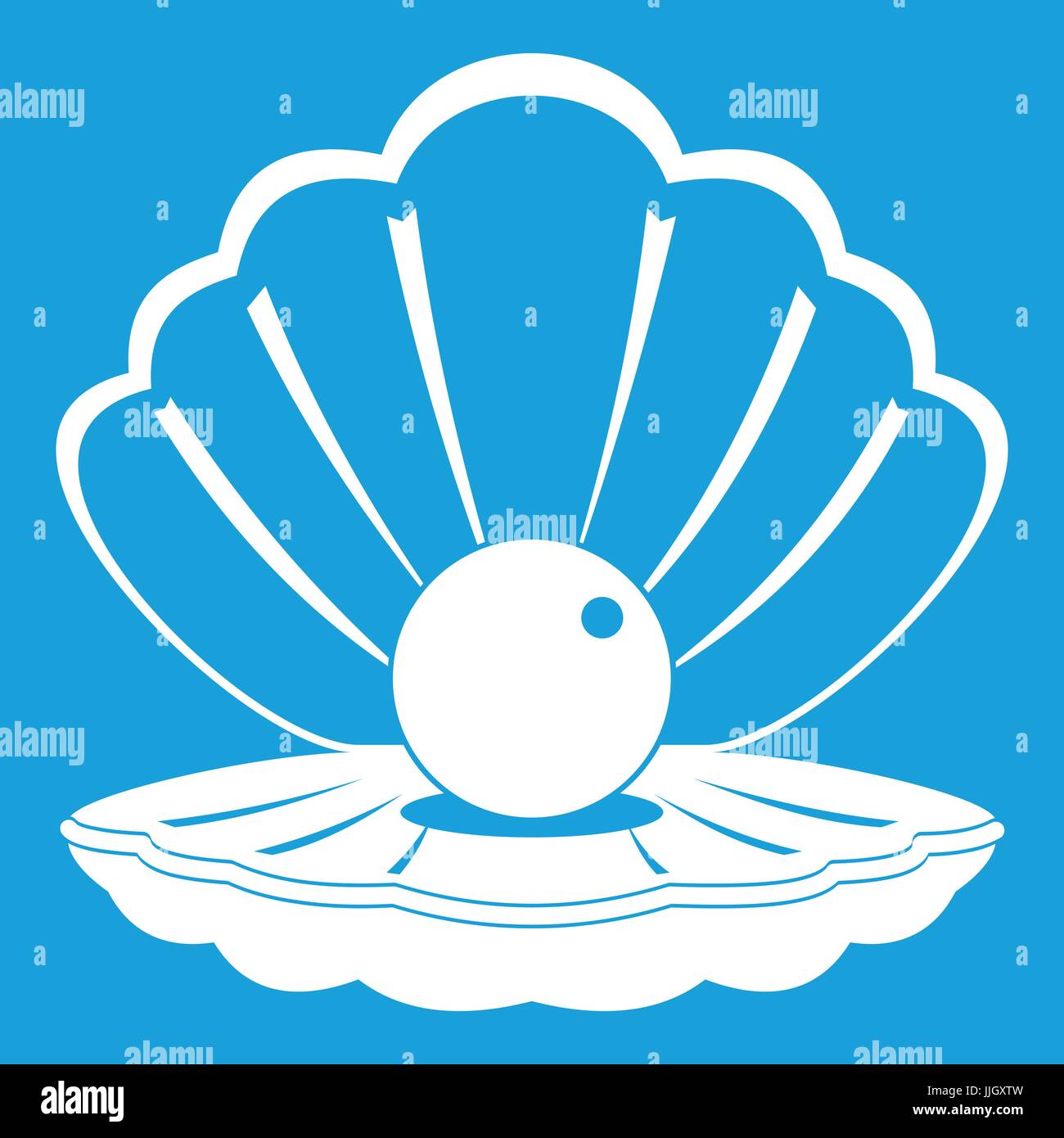 Pearl in a sea shell icon white Stock Vector Image & Art - Alamy