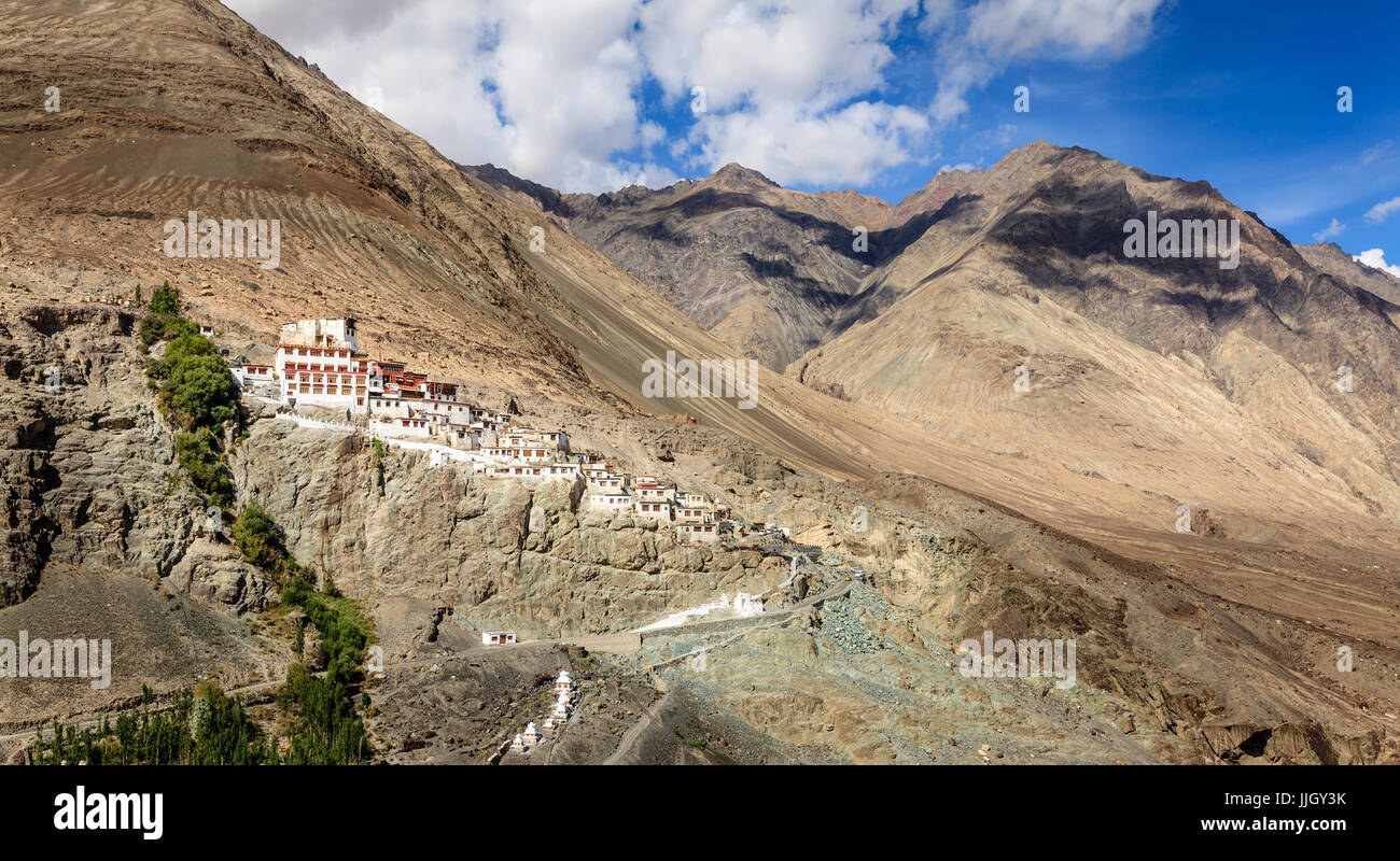 Diskit Buddhist Monastery in Nubra Valley in Kashmir, India Stock Photo ...