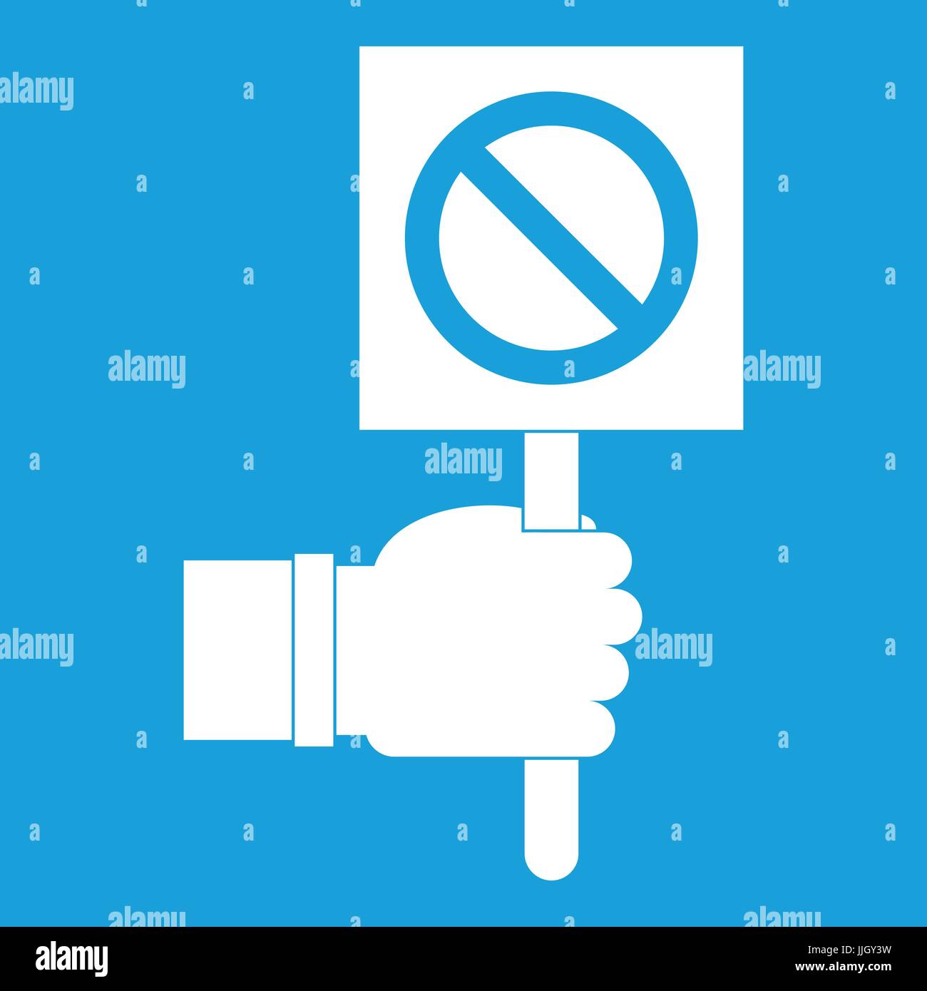 Hand showing stop signboard icon white Stock Vector Image & Art - Alamy