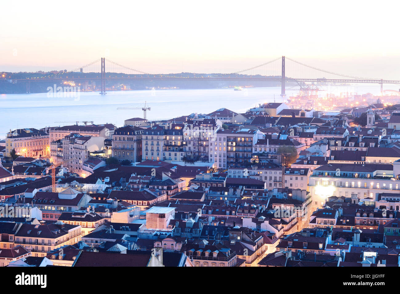 Skyline lisbon sunset aerial hi-res stock photography and images - Alamy