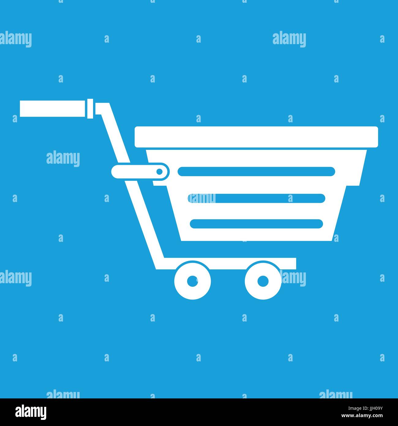 Shopping basket on wheels icon white Stock Vector Image & Art - Alamy