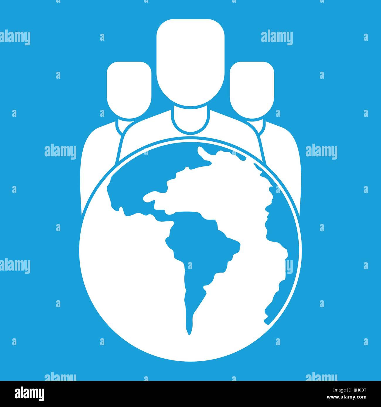 World planet and people icon white Stock Vector Image & Art - Alamy