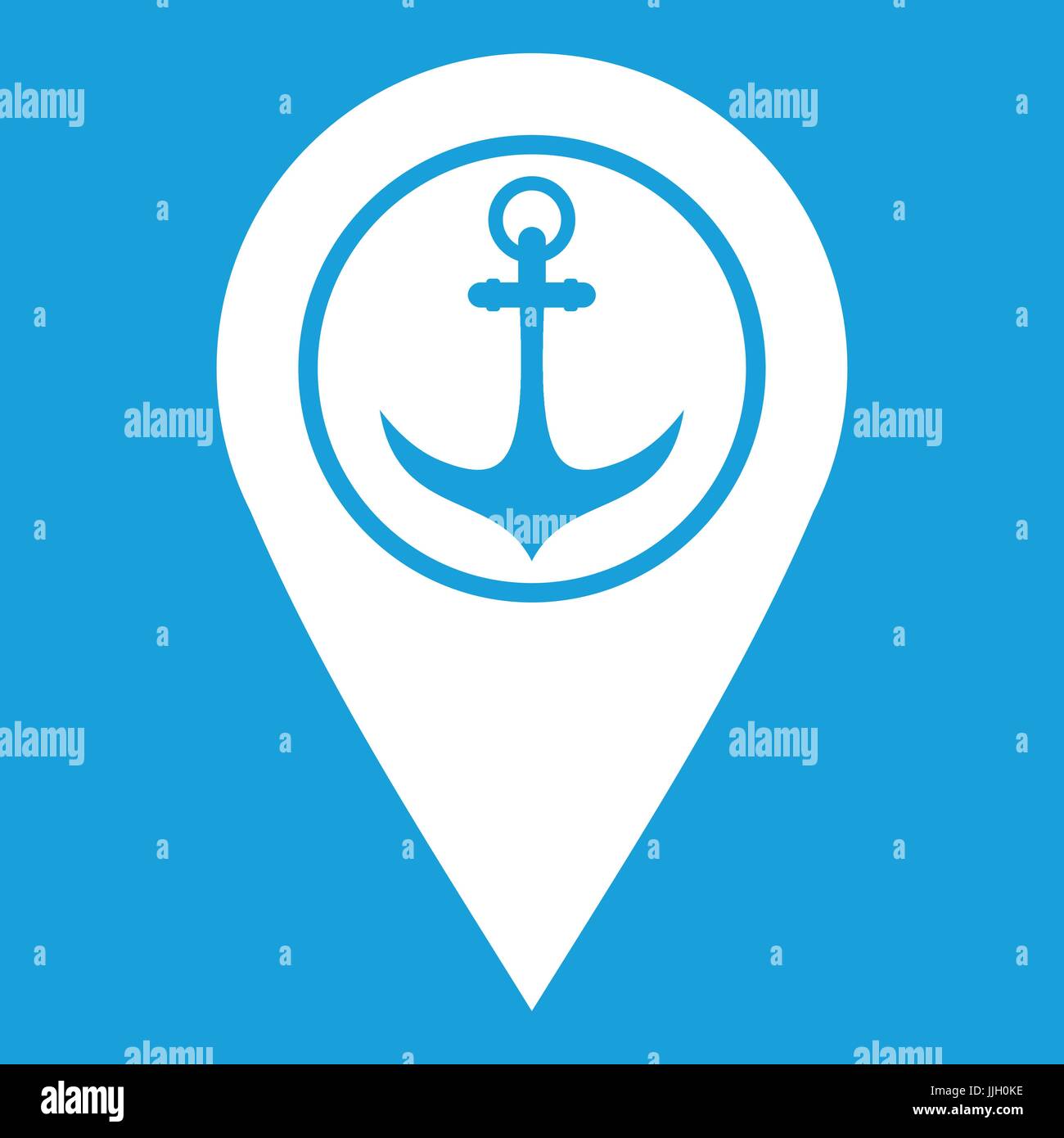Map pointer with symbol anchor and sea port icon Stock Vector Image ...