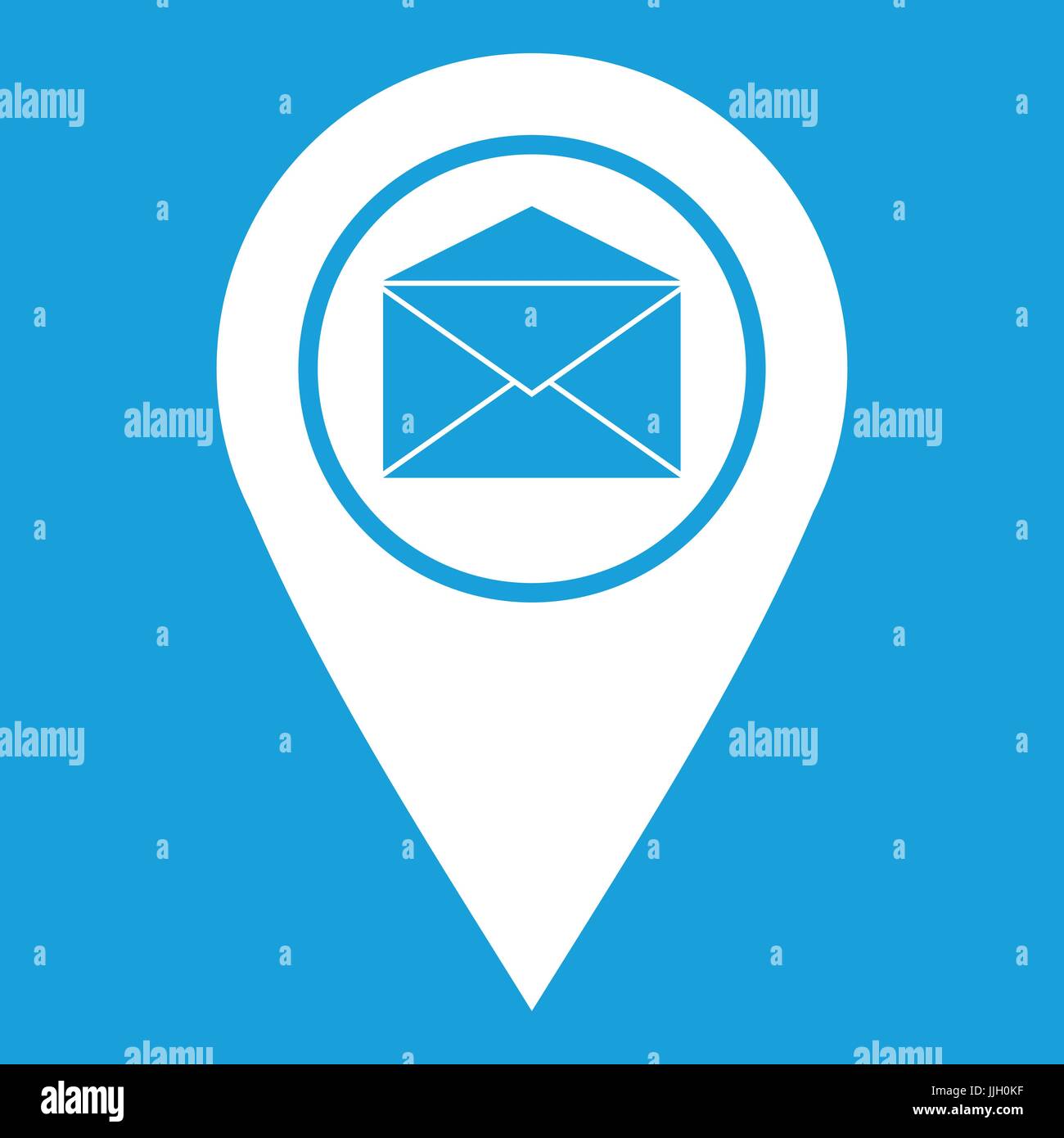Marker location with envelope sign icon white Stock Vector Image & Art ...
