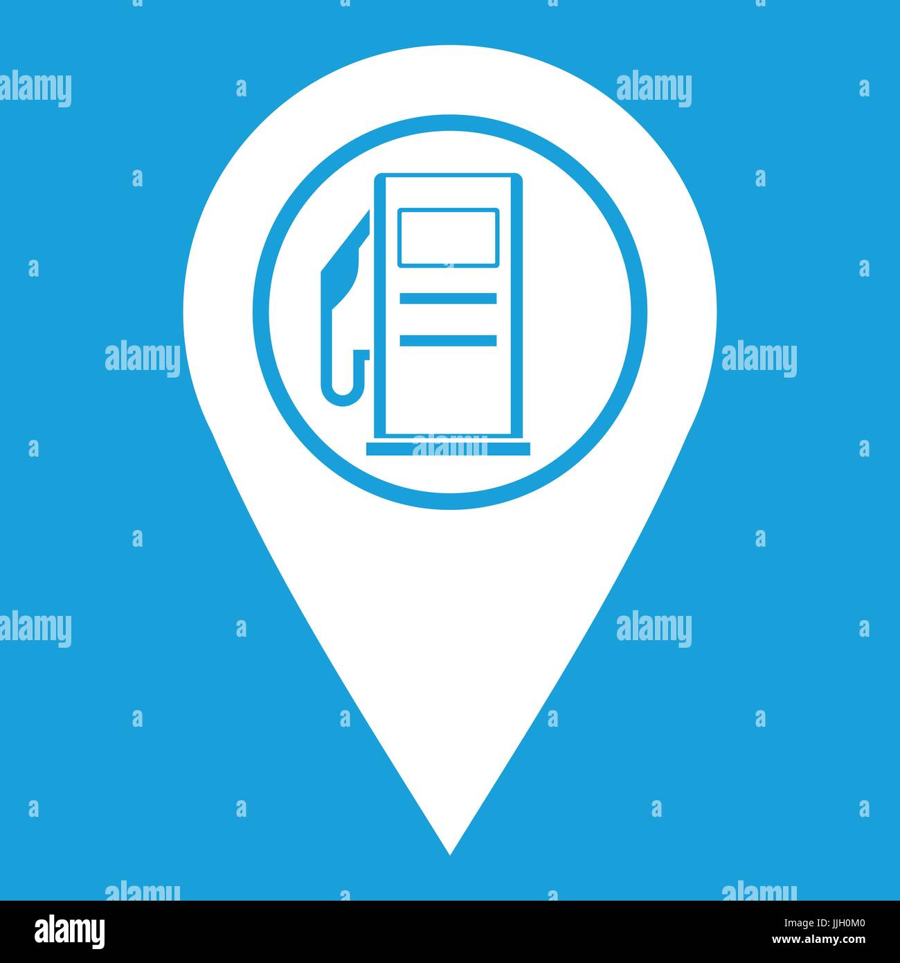 Map pointer with gas station symbol icon white Stock Vector Image & Art ...