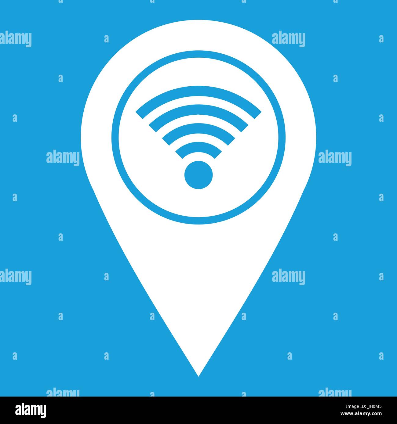 Map pin pointer with wi fi symbol icon white Stock Vector Image & Art ...