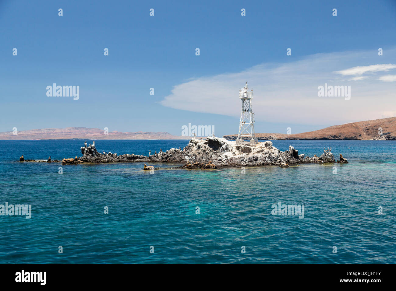San Rafaelito Island near La Paz is home to schools of fish, a sea lion ...