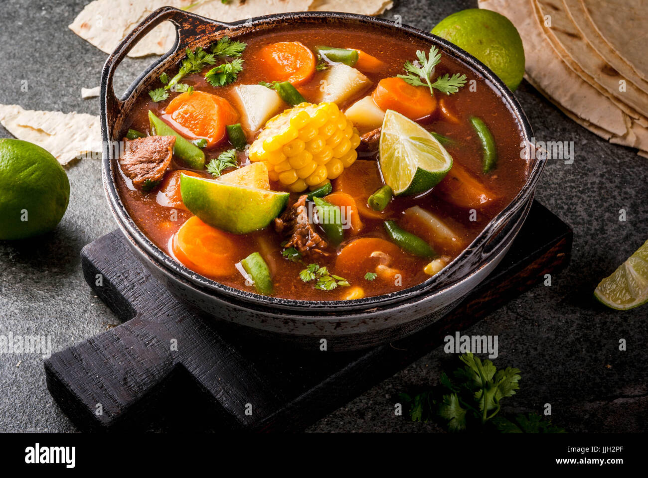 Autumnal vegetable stew. Mexican traditional vegetable soup Mole de ...