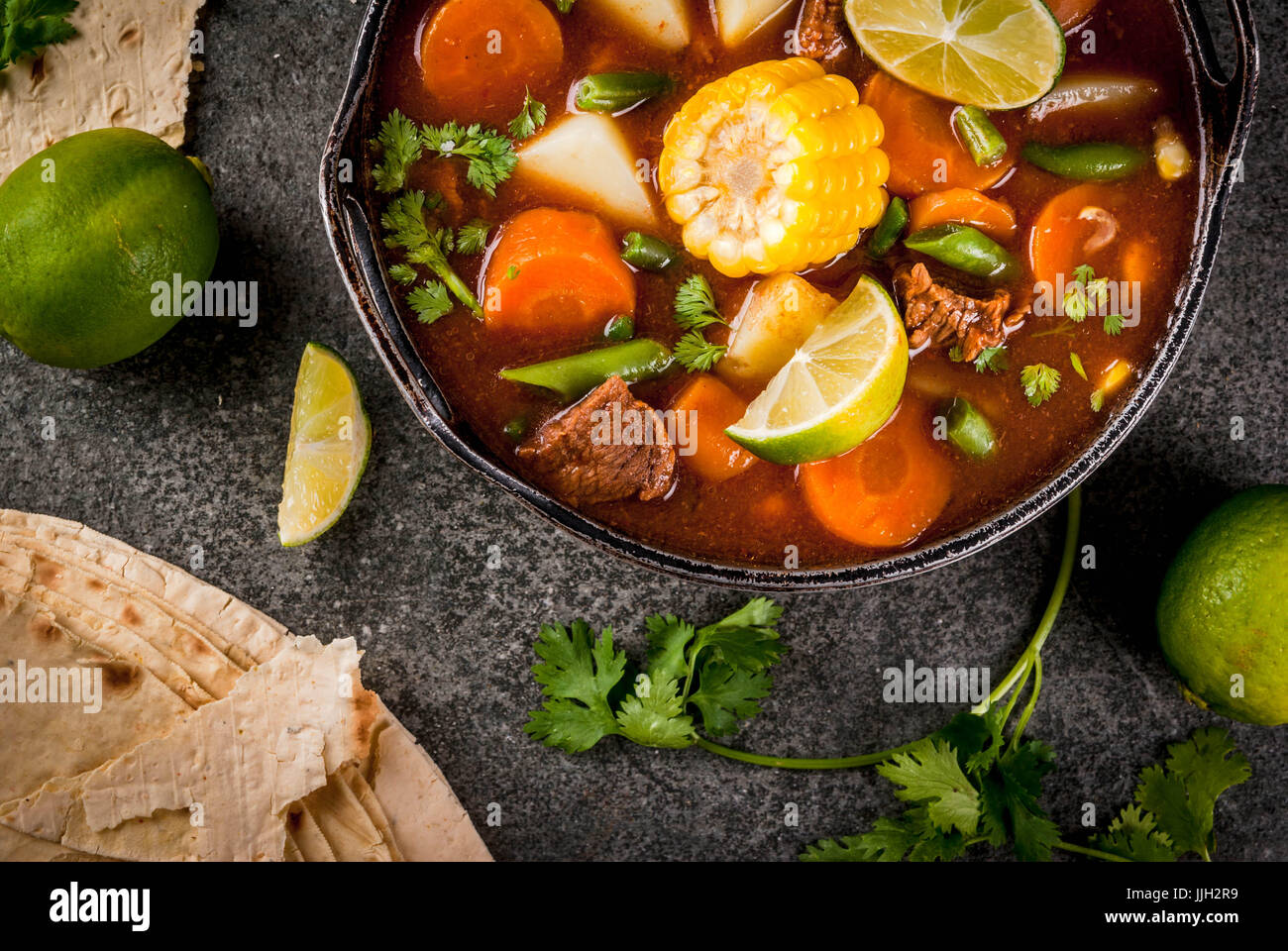 Autumnal vegetable stew. Mexican traditional vegetable soup Mole de ...