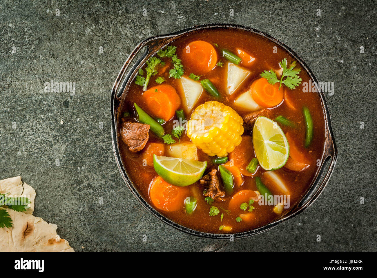 Autumnal vegetable stew. Mexican traditional vegetable soup Mole de ...