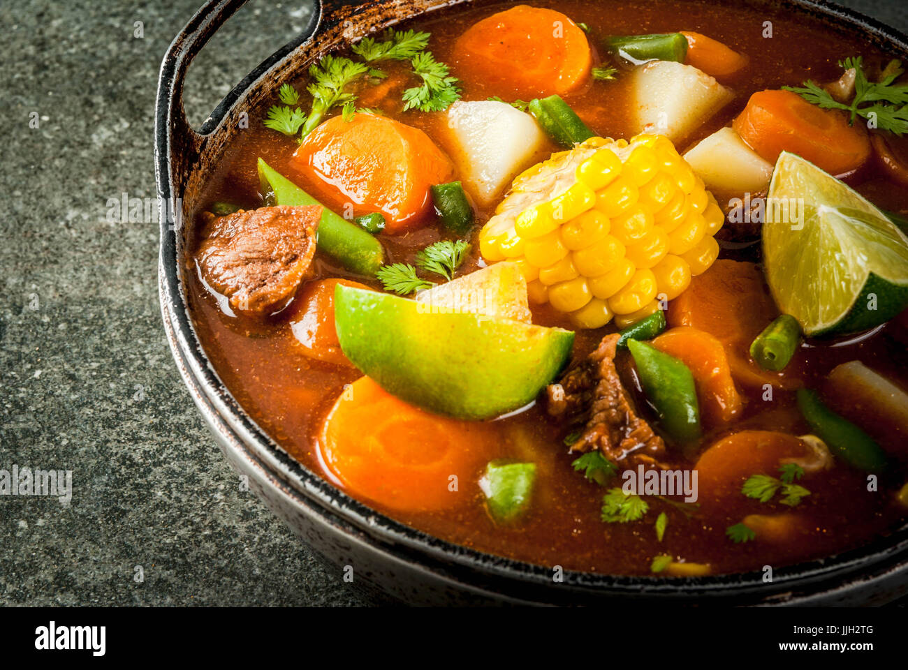 Autumnal vegetable stew. Mexican traditional vegetable soup Mole de ...