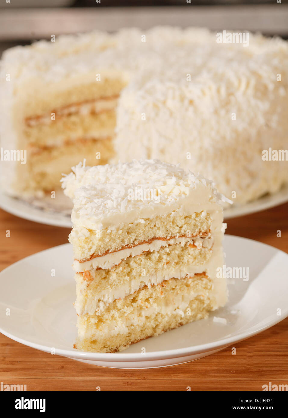 Coconut Layer Cake Stock Photo - Alamy