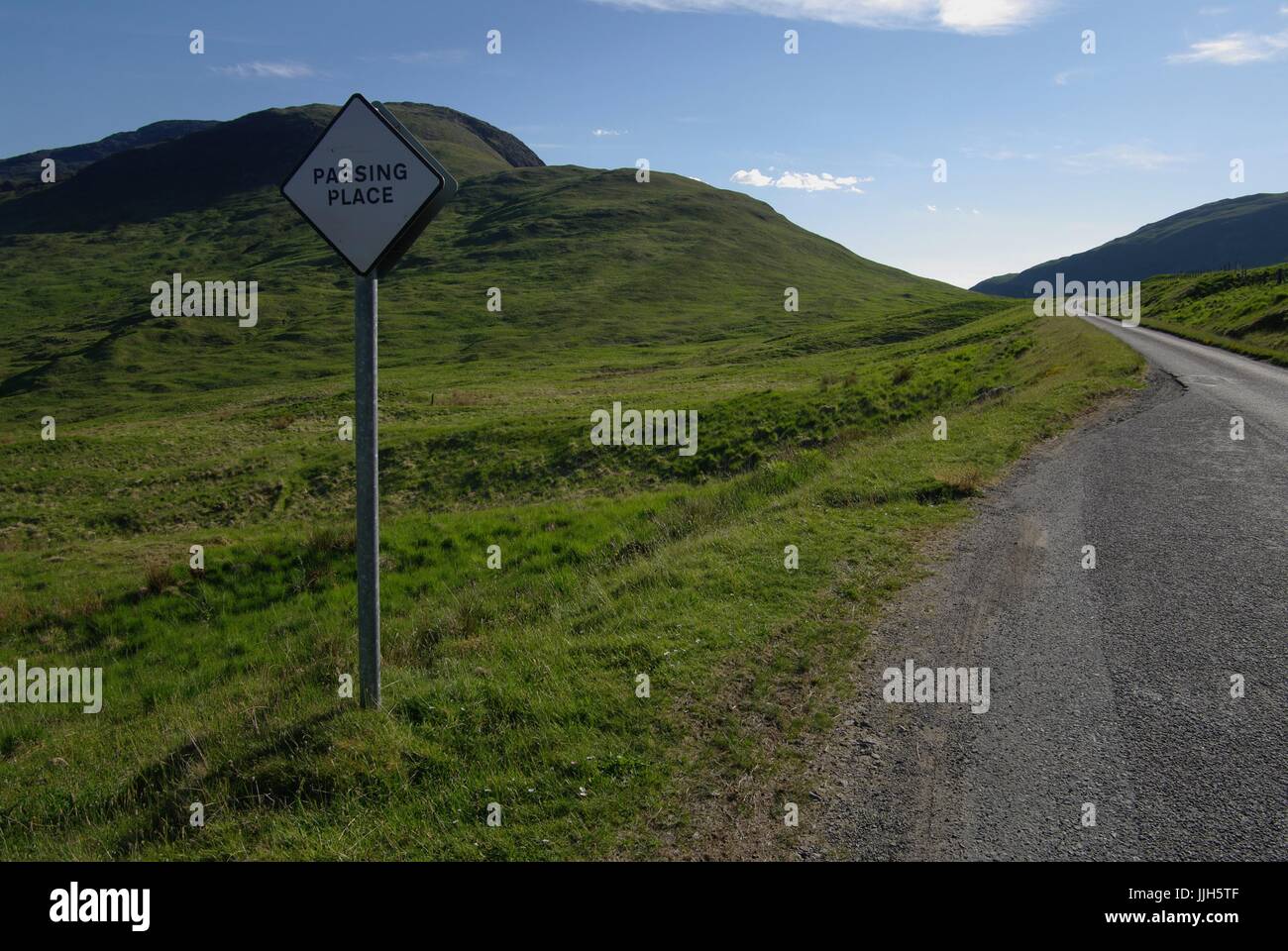 Passing Place sign, Isle of Mull Stock Photo - Alamy