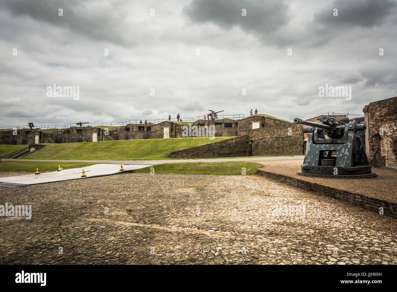 A gun emplacement at Tilbury Fort, Tilbury, Essex, England, UK Stock ...
