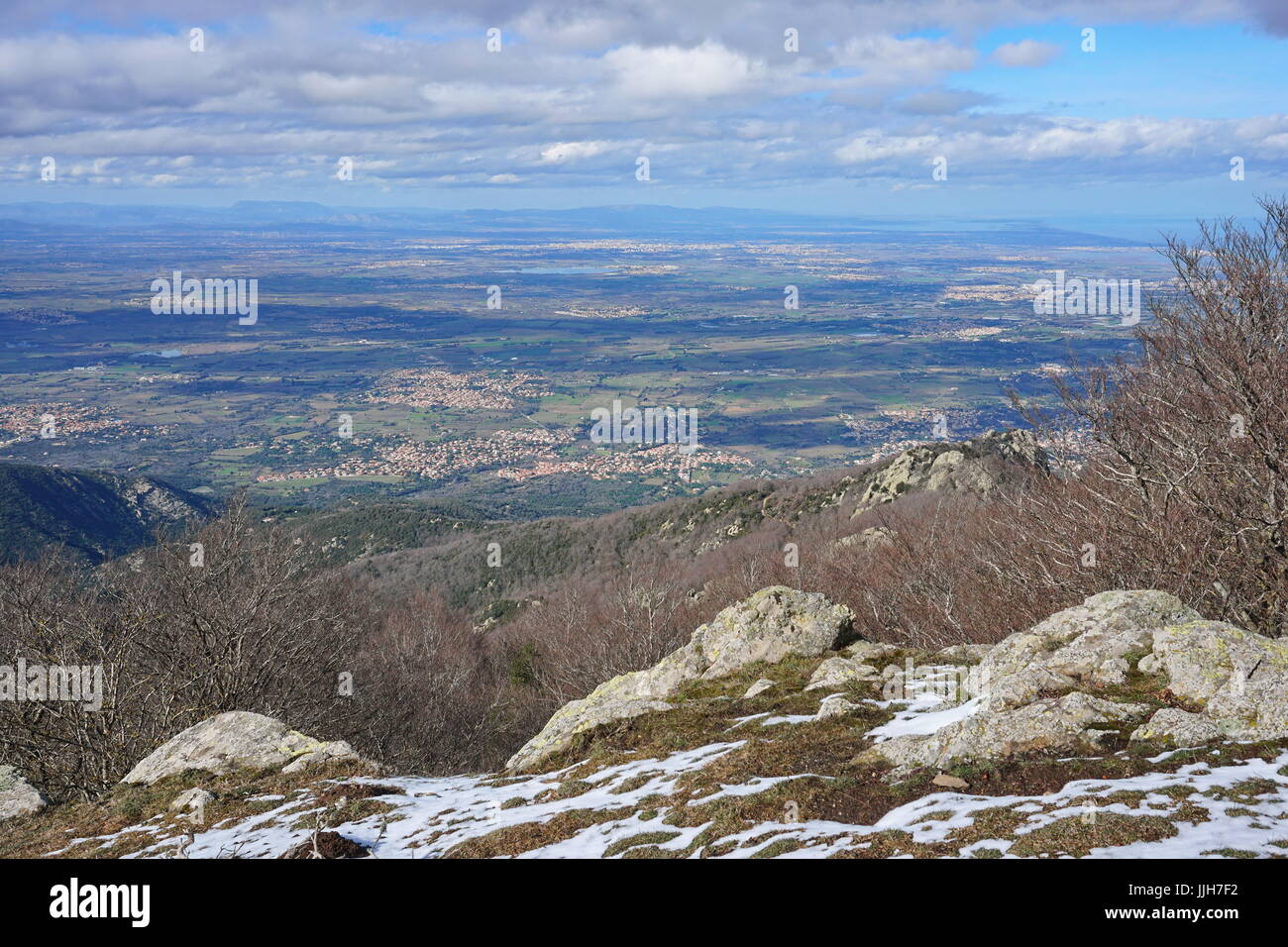 Pyrenees Orientales landscape from the heights of the massif des ...