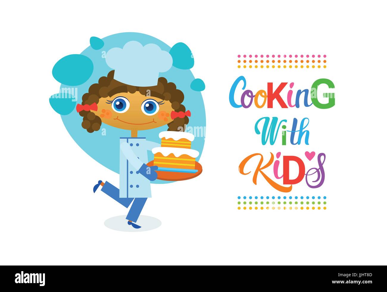 Cartoon chef kids baking cooking Stock Vector Images - Alamy