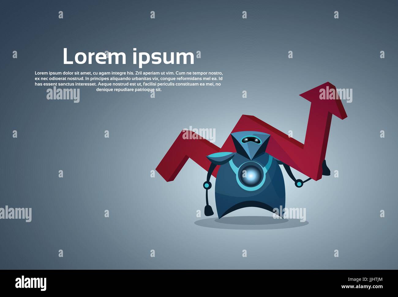 Modern Robot Holding Arrow Up Artificial Intelligence Concept Stock ...