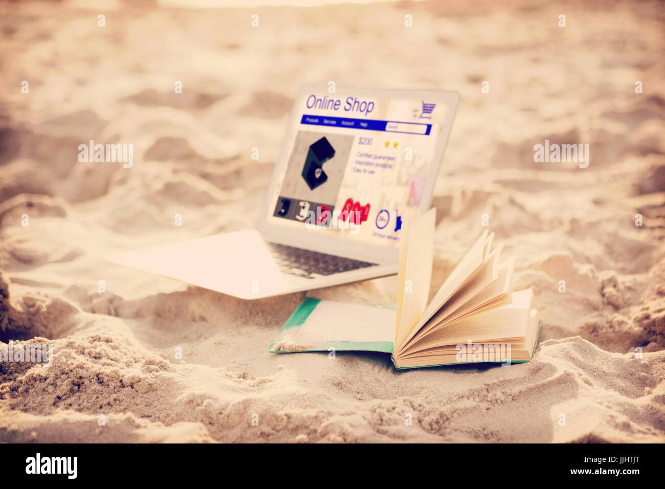 Washing machines for sale displayed on web page against open book and ...