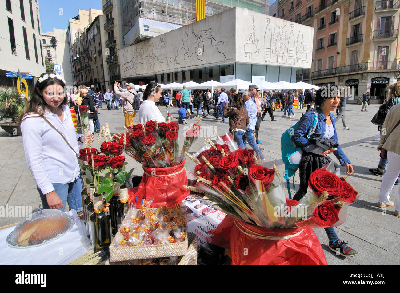 St. George´s day in Barcelona Stock Photo - Alamy