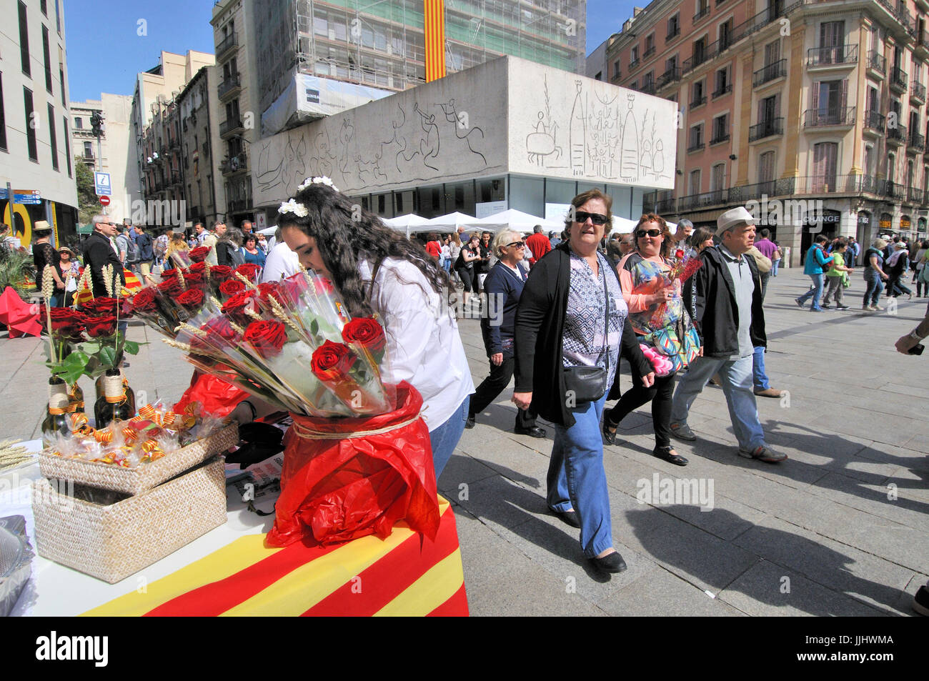 St. George´s day in Barcelona Stock Photo - Alamy