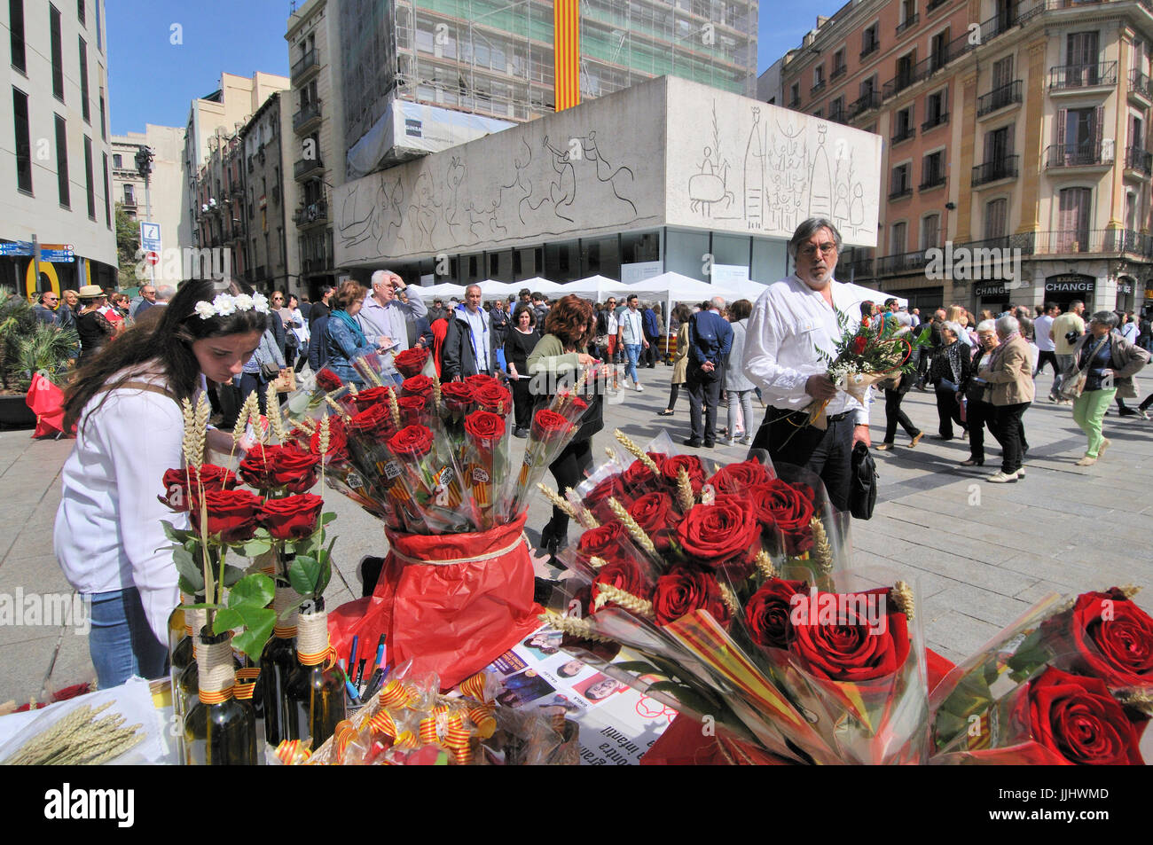 St. George´s day in Barcelona Stock Photo - Alamy