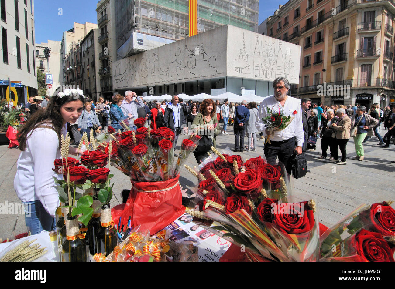 St. George´s day in Barcelona Stock Photo - Alamy