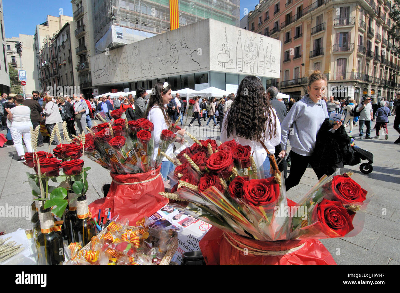 St. George´s day in Barcelona Stock Photo - Alamy