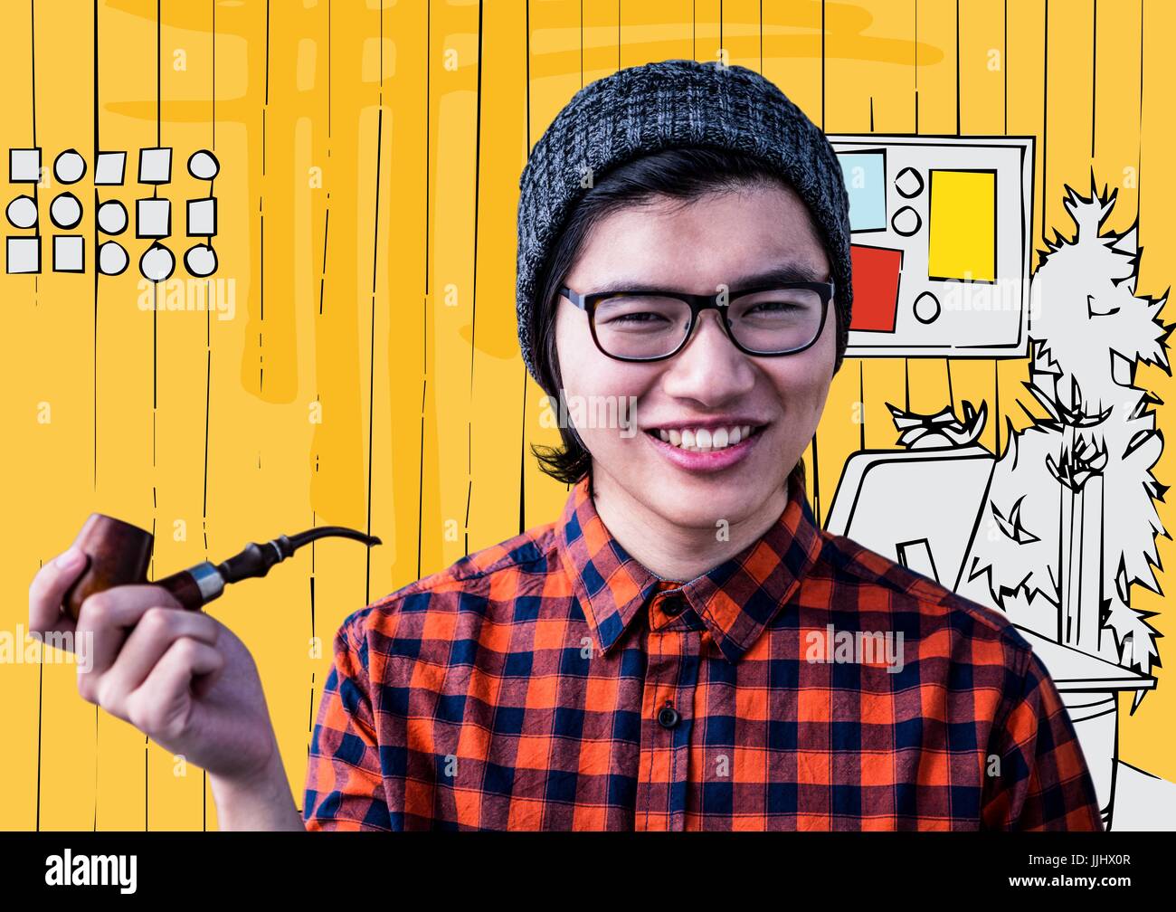 Drawn hand holding yellow hi-res stock photography and images - Alamy