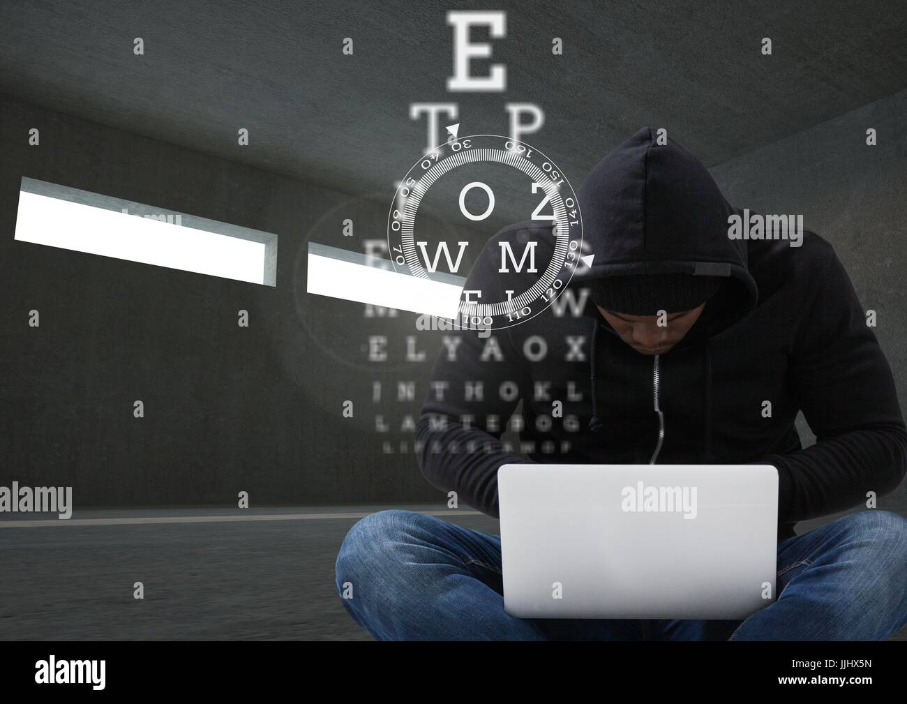 Computer hacker behind hi-res stock photography and images - Alamy