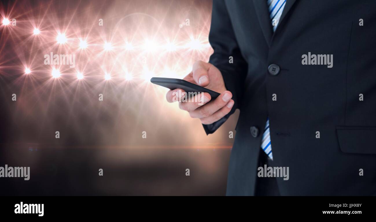 Part of a businessman texting Stock Photo - Alamy
