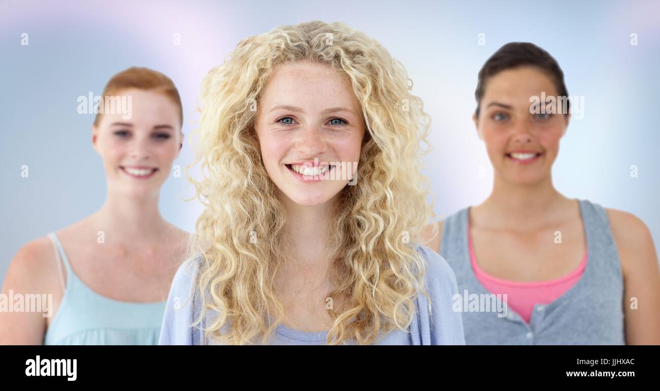 College students against purple abstract background Stock Photo - Alamy