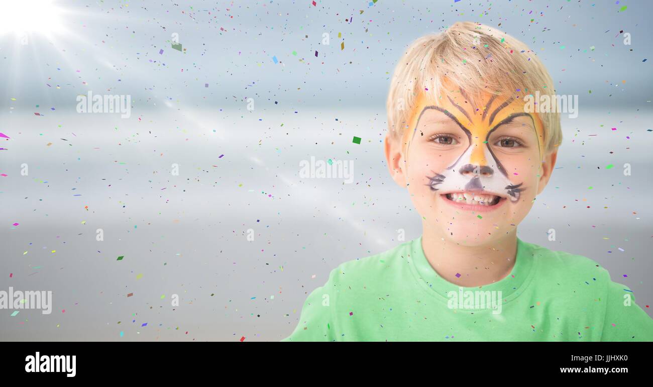 Boy With Tiger Face Paint High Resolution Stock Photography and Images ...
