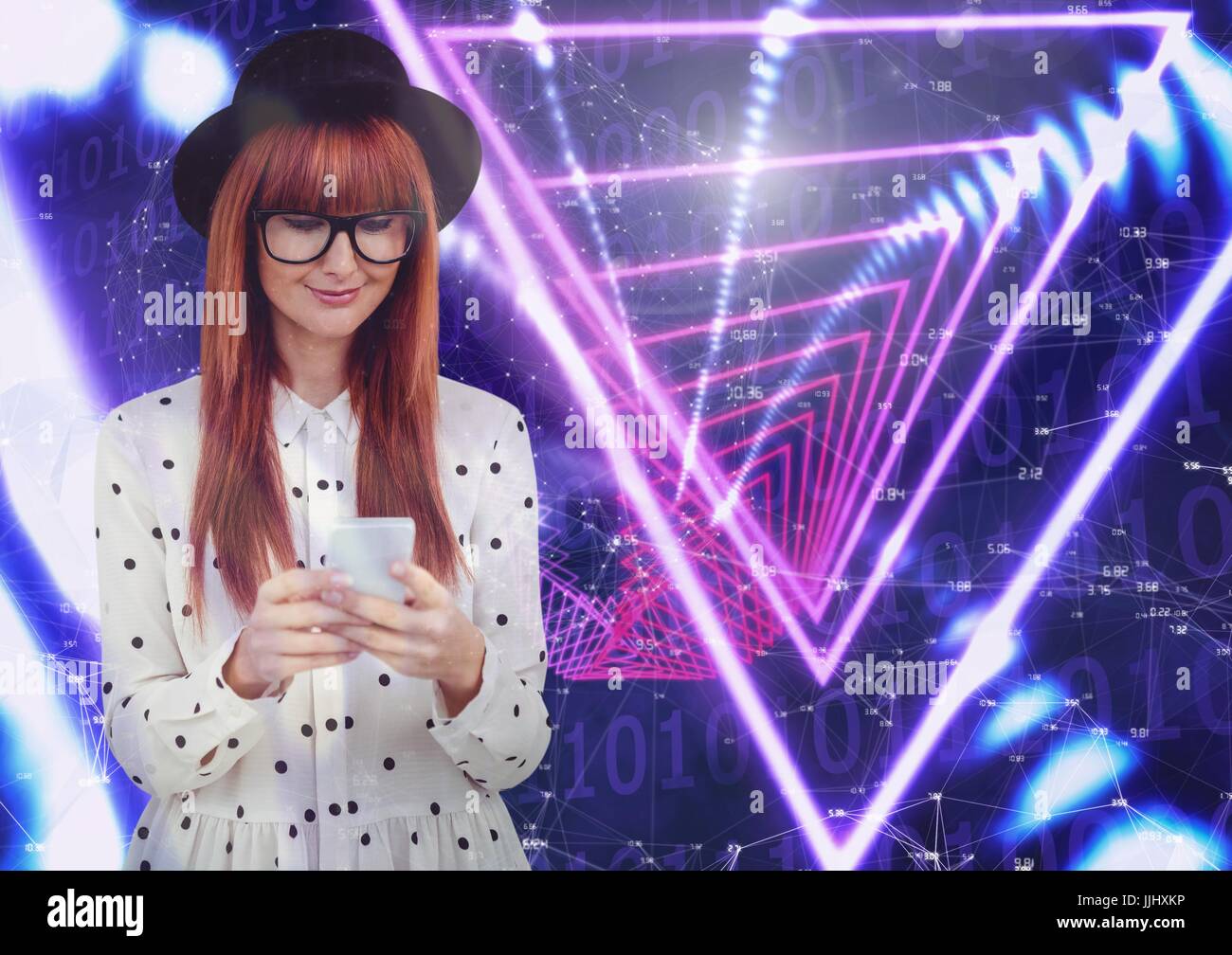 Texting woman posing hi-res stock photography and images - Alamy