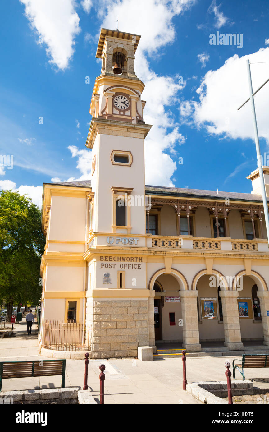 The historic Beechworth Post Office on a warm autumn day in Victoria ...