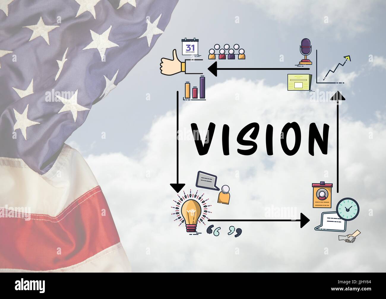 American flag circle icon hi-res stock photography and images - Alamy