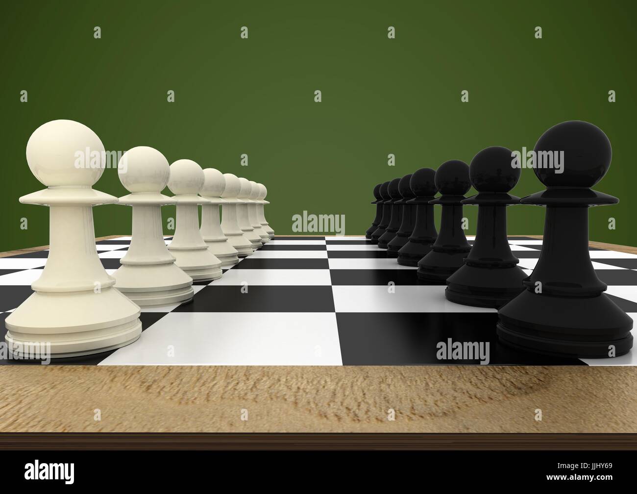 3d Chess pieces against green background Stock Photo - Alamy