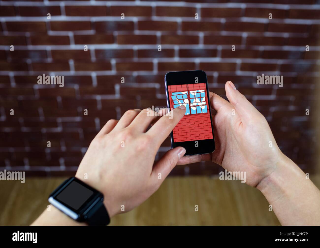 Pointing phone at a wall hi-res stock photography and images - Alamy