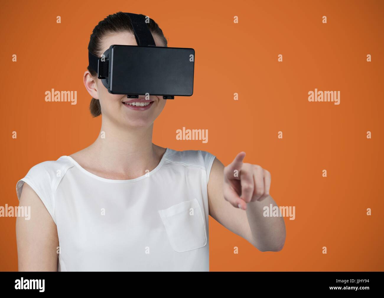 Woman orange glow effect hi-res stock photography and images - Alamy