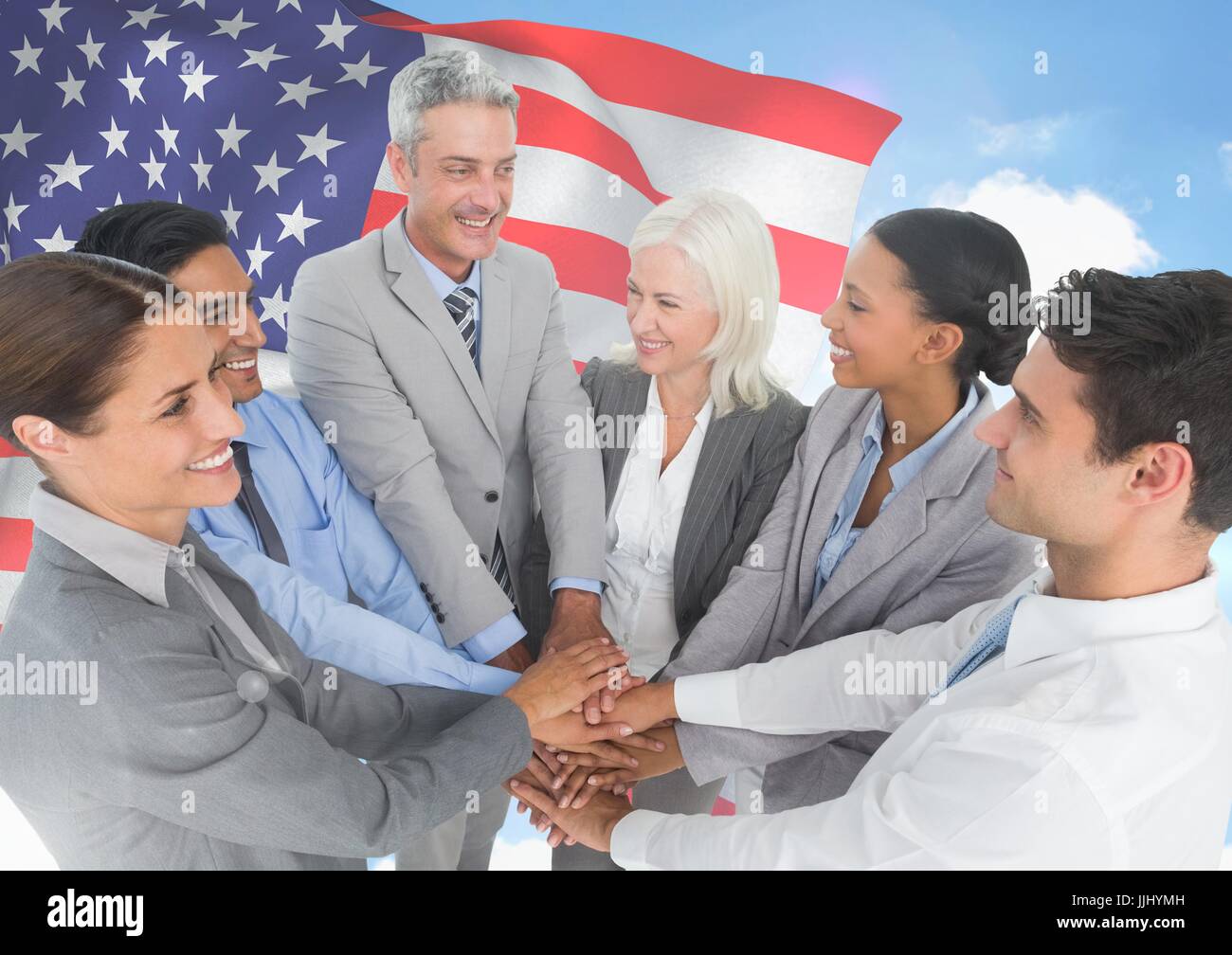 Working together business blue hi-res stock photography and images - Alamy