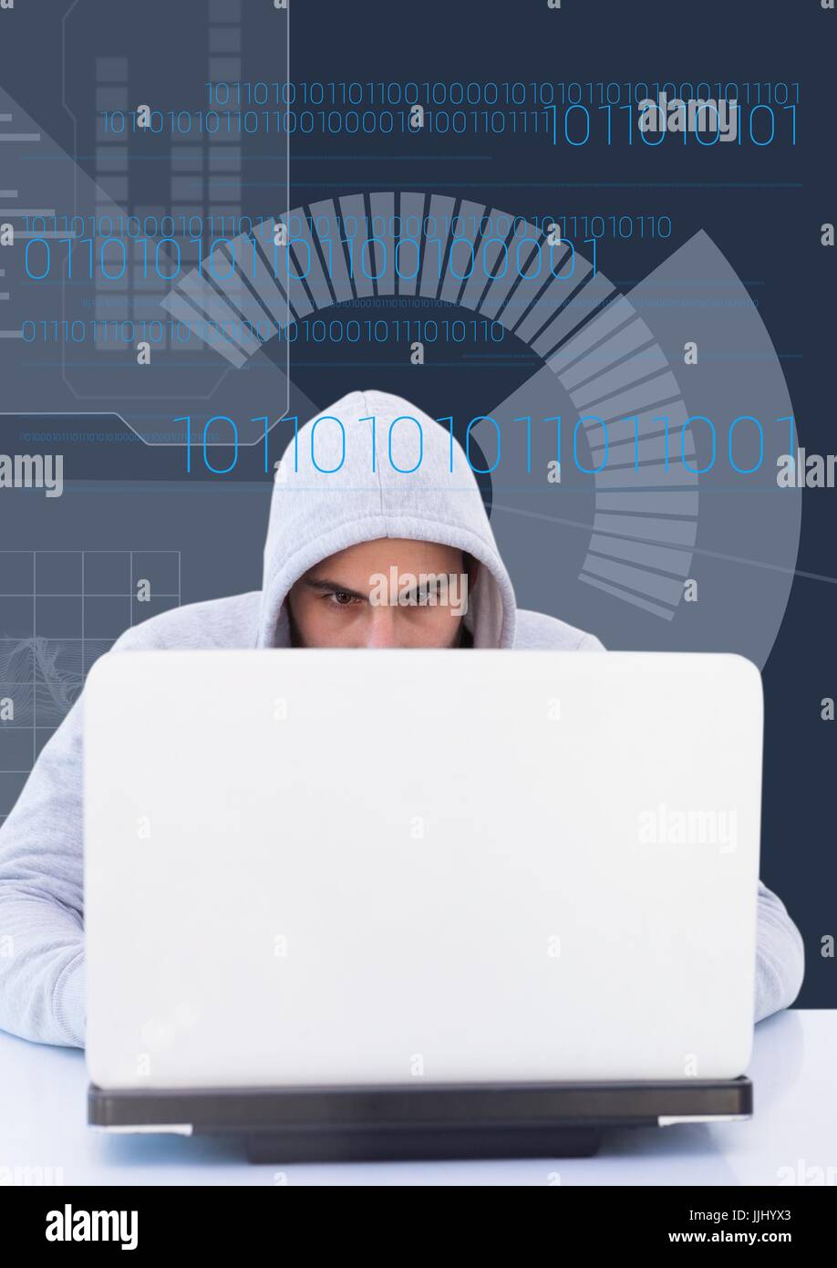 Close up cyber hacker hood hi-res stock photography and images - Alamy