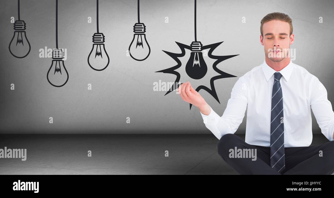 Drawing illustration meditating man hi-res stock photography and images ...