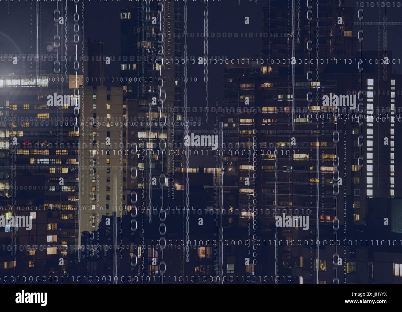 City buildings in the dark of the night Stock Photo - Alamy