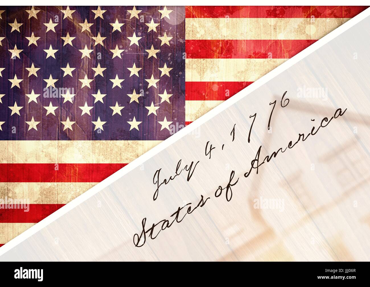Postcard about independence day Stock Photo - Alamy