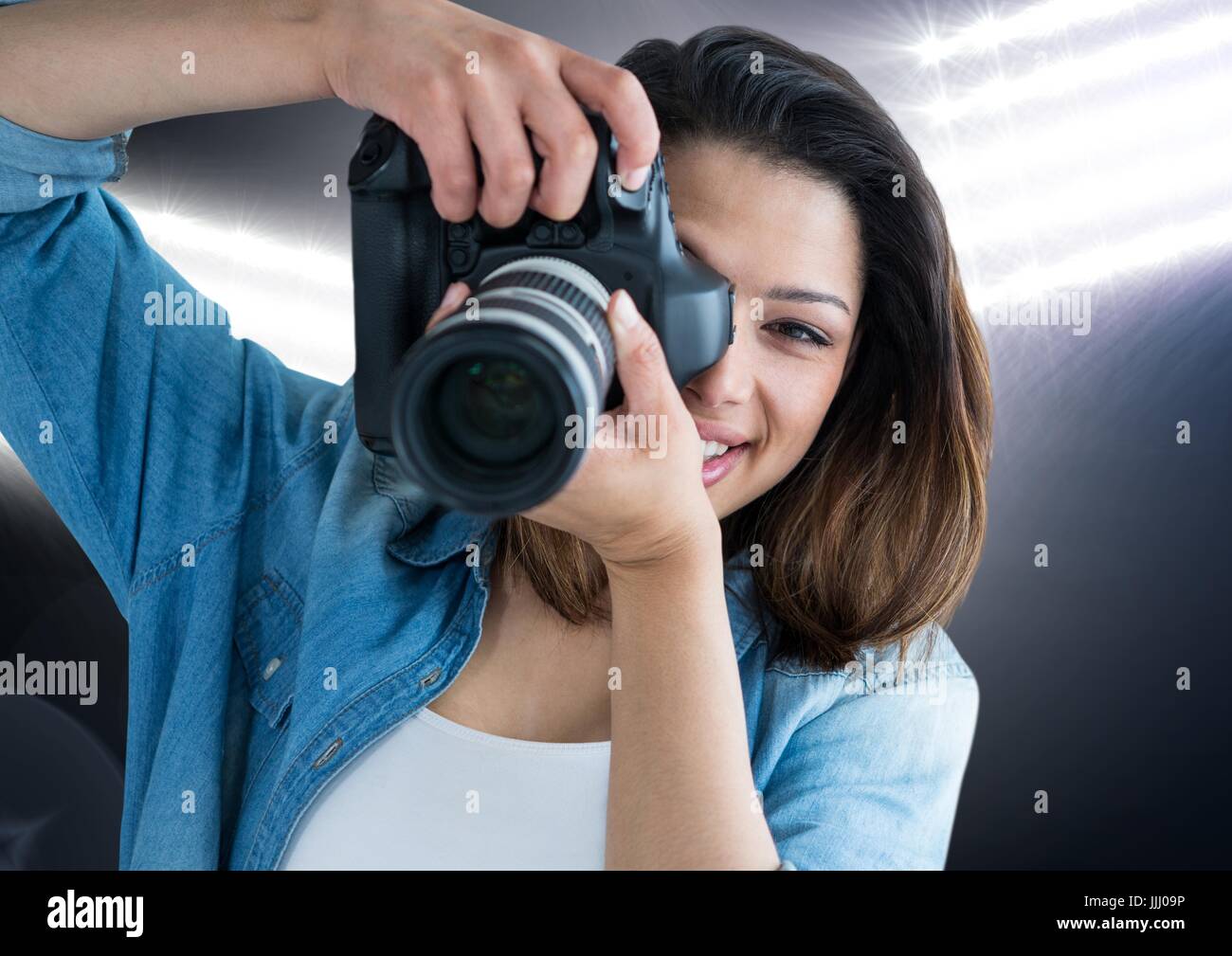 Black woman spotlight behind hi-res stock photography and images - Alamy