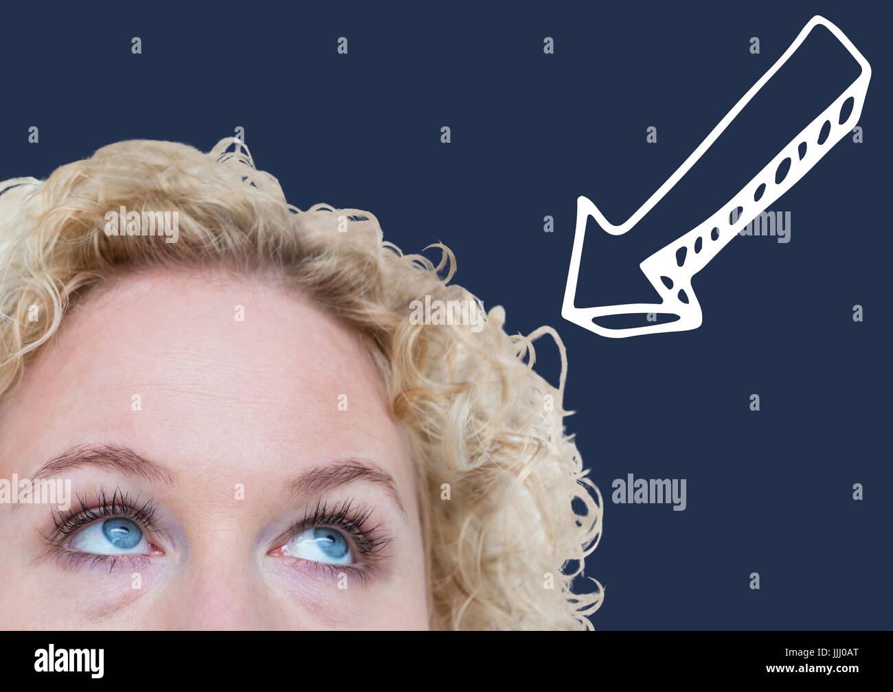 Top of head woman looking up hi-res stock photography and images - Alamy