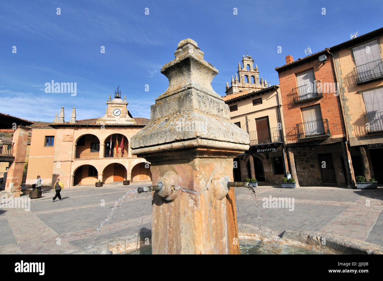 Main square of Ayllón. Segovia. Spain Stock Photo - Alamy