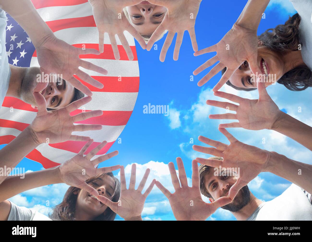 Flags hands hi-res stock photography and images - Alamy