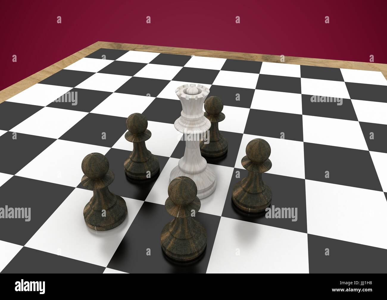 3D Chess pieces against maroon background Stock Photo - Alamy