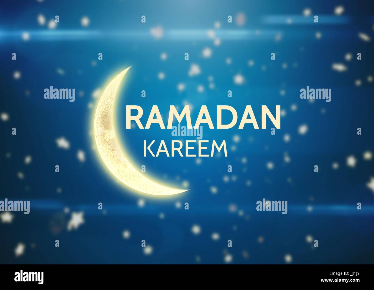 Yellow ramadan graphic against blue background with stars Stock Photo ...