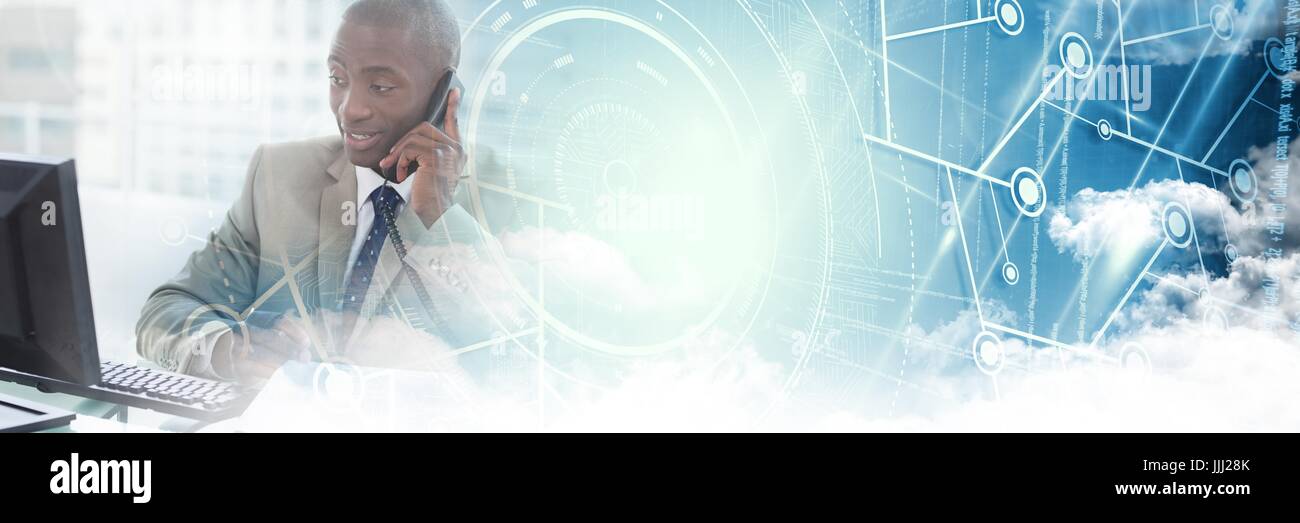 Customer service assistants with headsets with technology interface ...